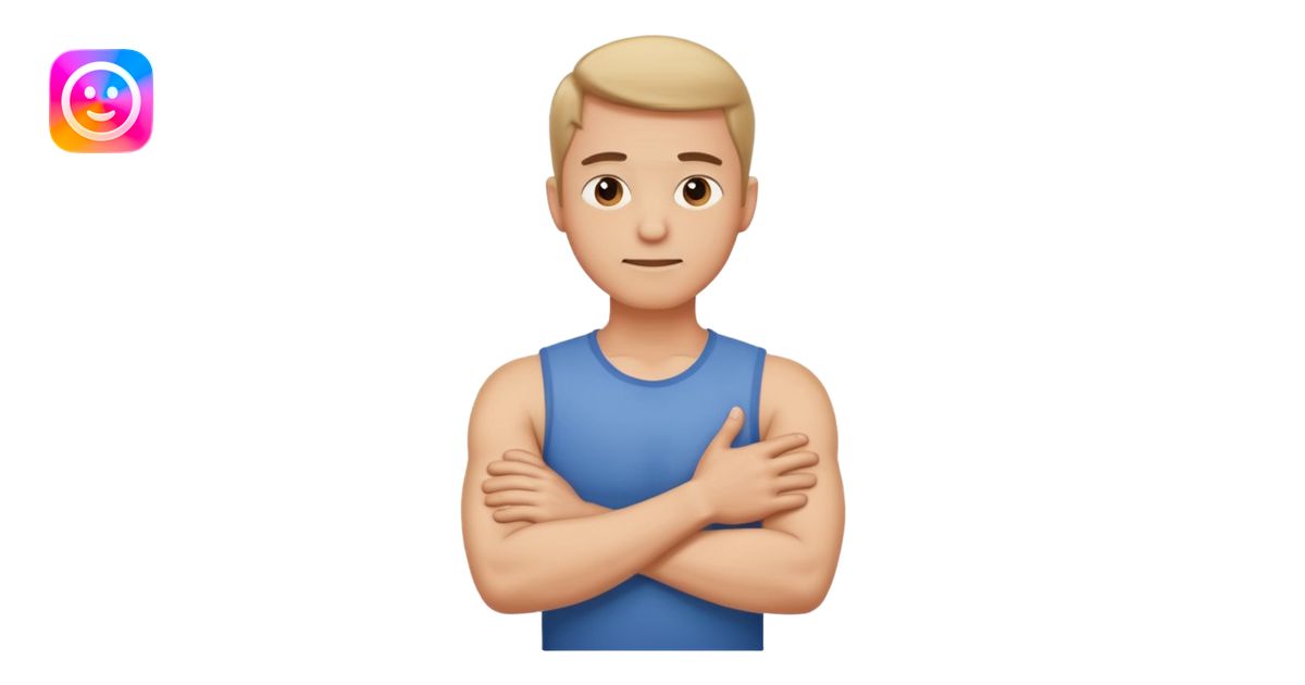 arms crossed holding neck guy emoji | AI Emoji Generator