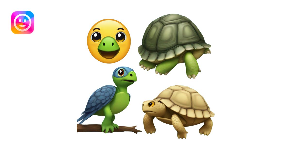 Turtle and a bird emoji | AI Emoji Generator