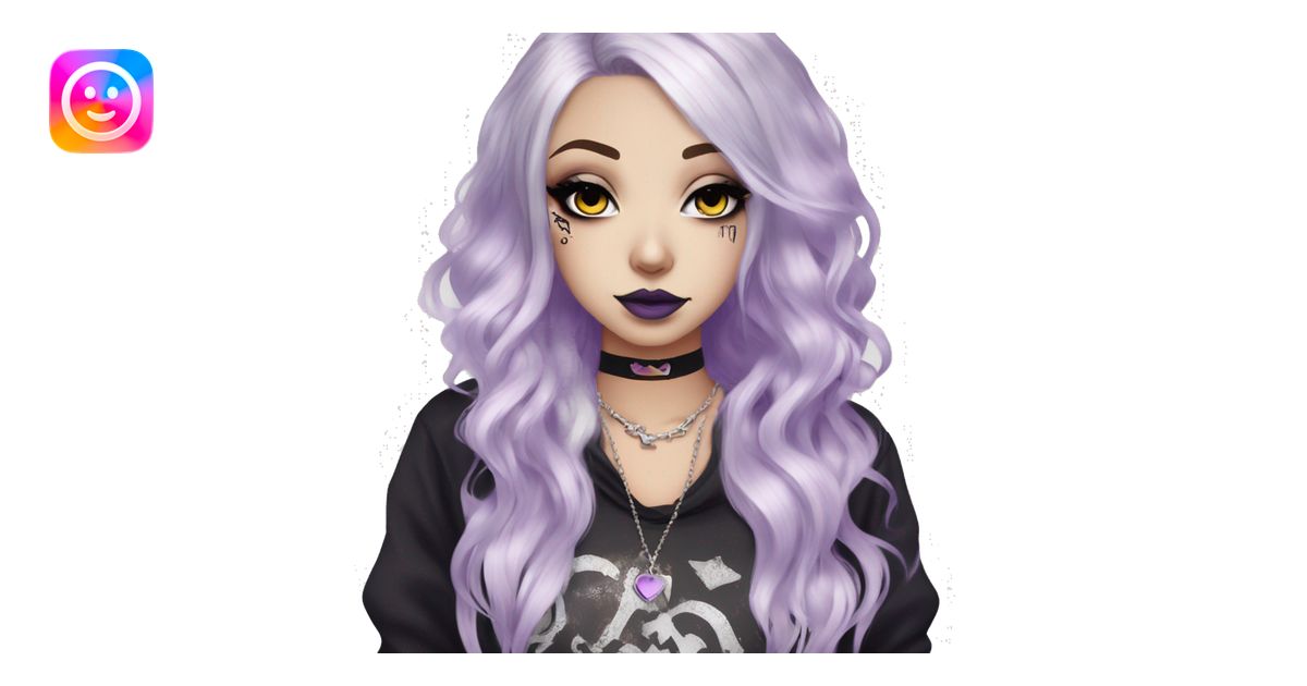 hime gyaru girl, long platinum blonde and purple hair, tattoos, dark ...