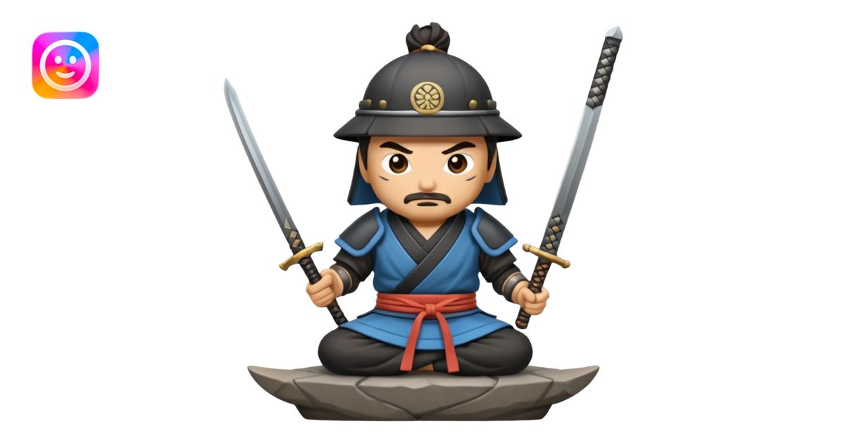 A Japanese stone forge with a sword emoji | AI Emoji Generator