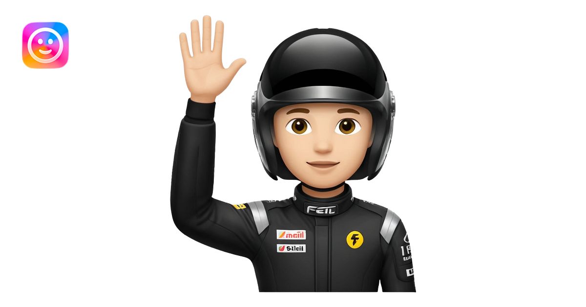 A red-bull f1 driver wearing the f1 black suit and helmet raising his ...