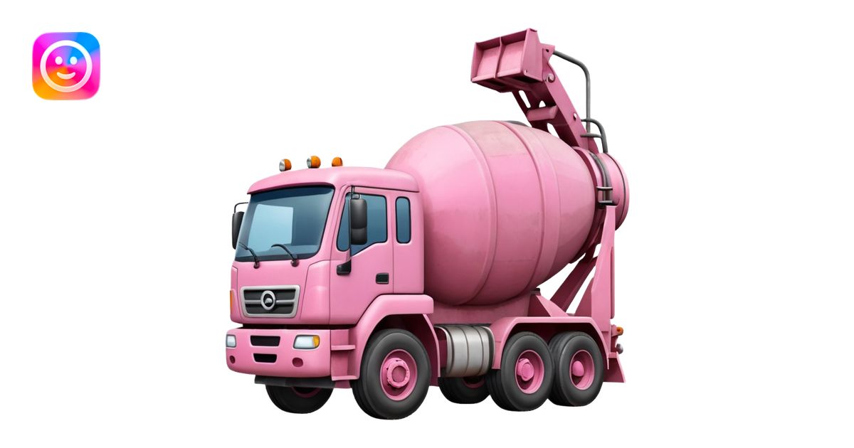 Pink cement truck emoji | AI Emoji Generator