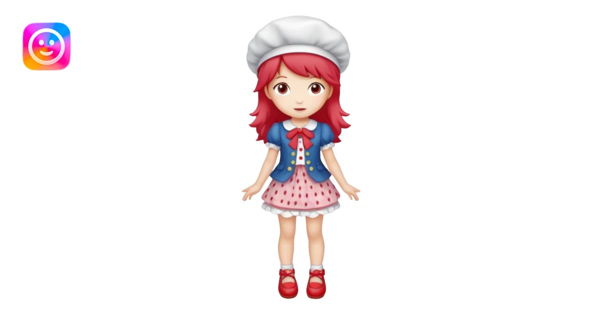 pretty and cute realistic strawberry shortcake full body with red shoes ...
