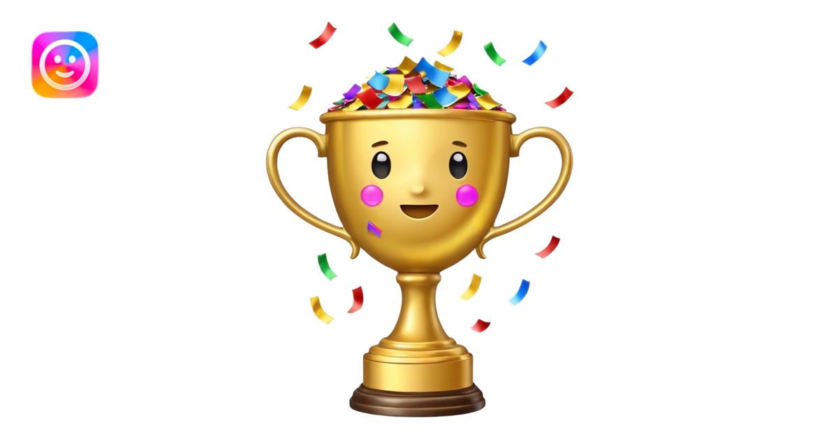 simple gold cup trophy, fun, expressive emoji style emoji | AI Emoji ...