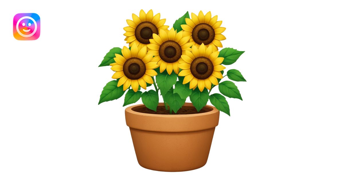 sun flowers in a clay pot emoji | AI Emoji Generator