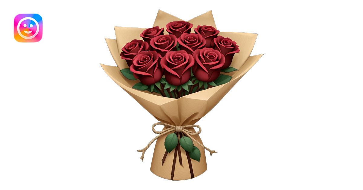 Bouquet of the darkest really dark brown roses in a paper package emoji ...
