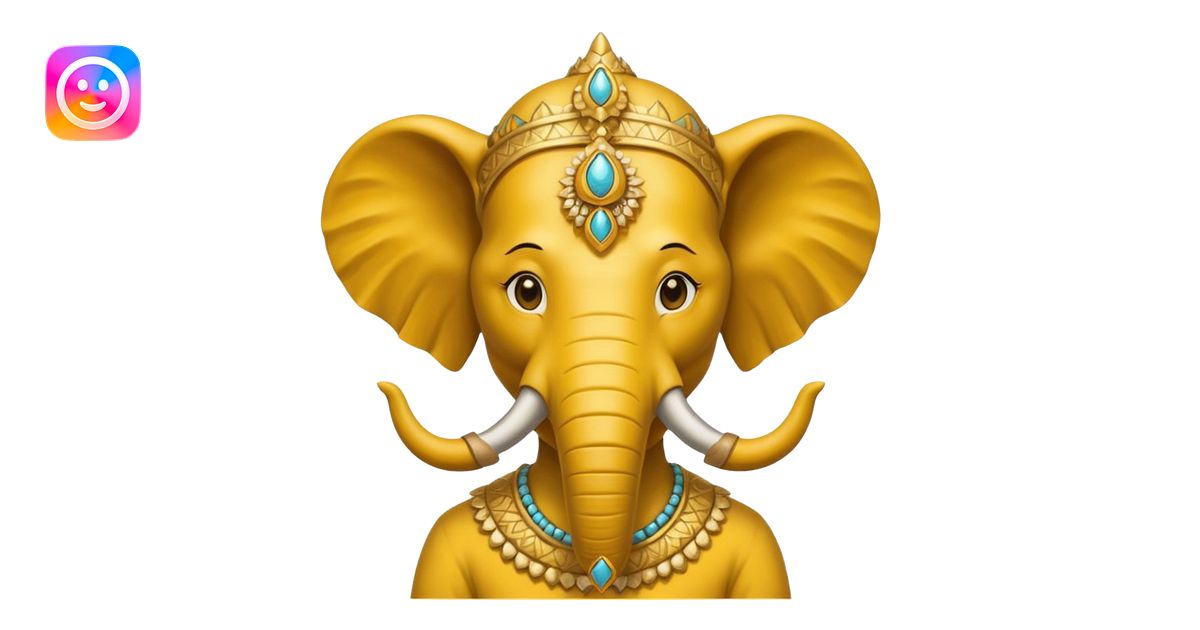 A human with a elephant head that is yellow emoji | AI Emoji Generator