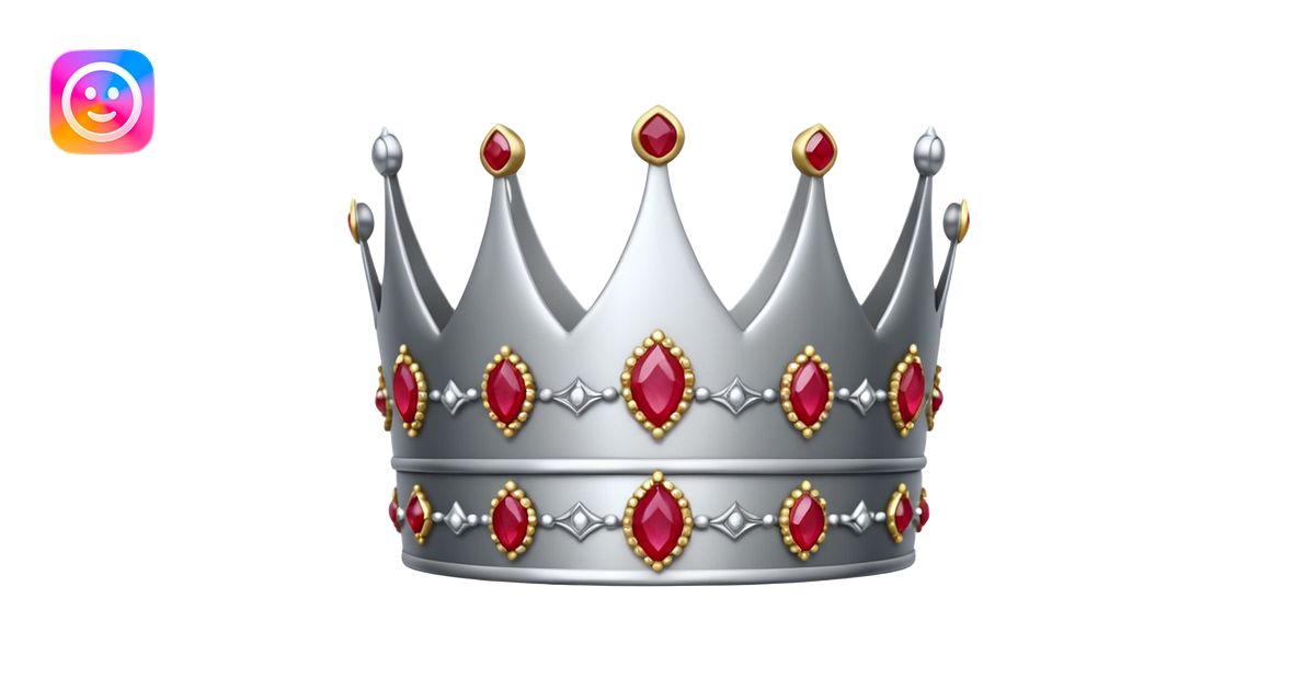 silver feminine crown with rubies emoji | AI Emoji Generator