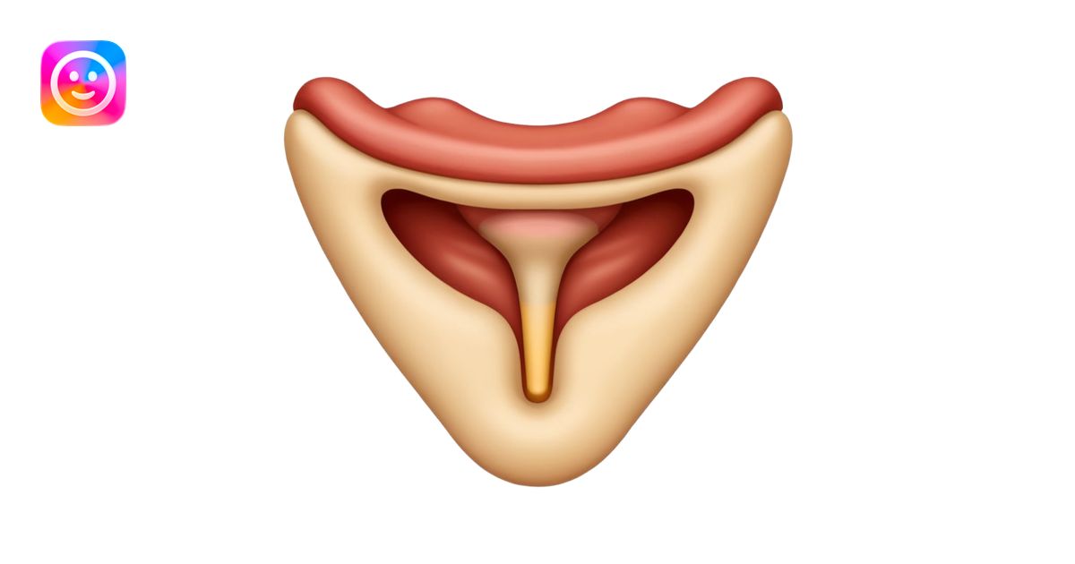 a clean, detailed emoji of a human throat, showing the neck front with ...