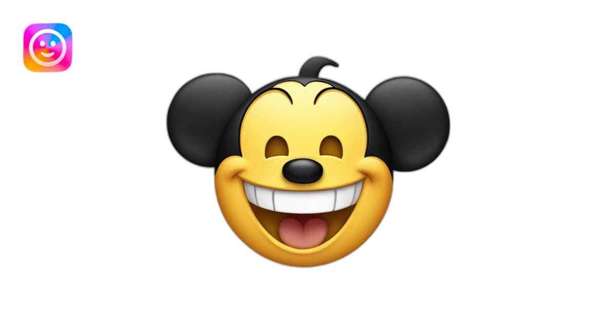 Mickey Mouse laughing emoji | AI Emoji Generator
