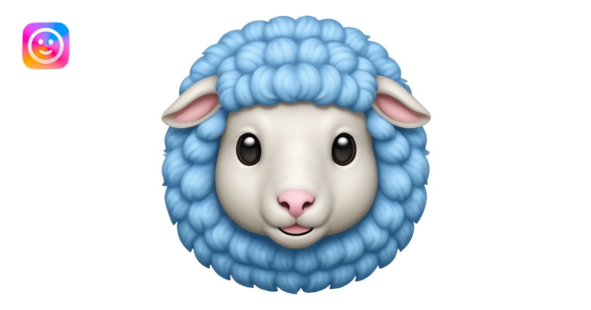 light blue sheep only head emoji | AI Emoji Generator