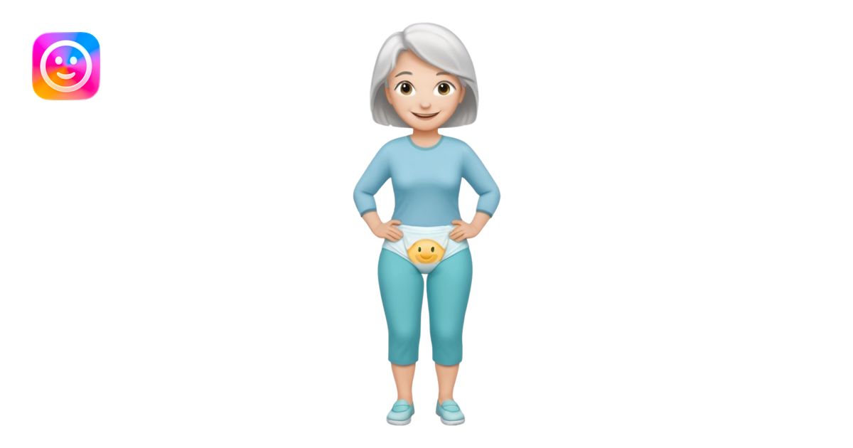 a Woman, mid 50 with light grey hair, wearing pampers (incontinence ...