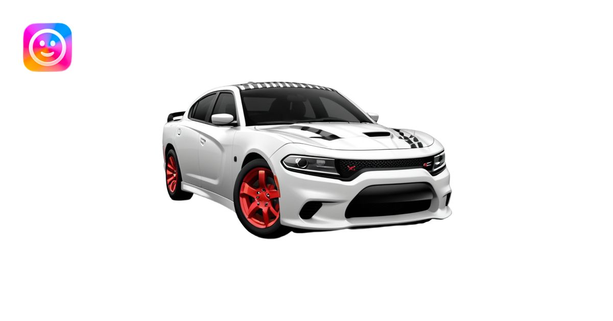 CHARGER DOSH HellCat SRT white and Pattern on the side of the logo Lynx ...