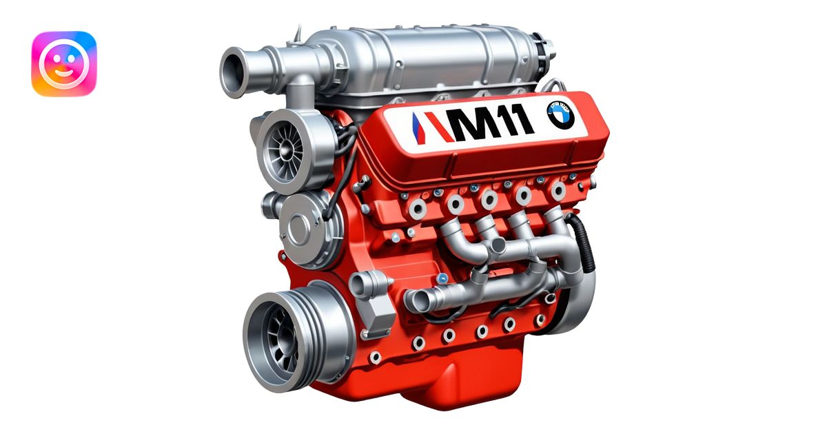 BMW M12 Formula 1 engine, detailed, iconic, metallic emoji | AI Emoji ...
