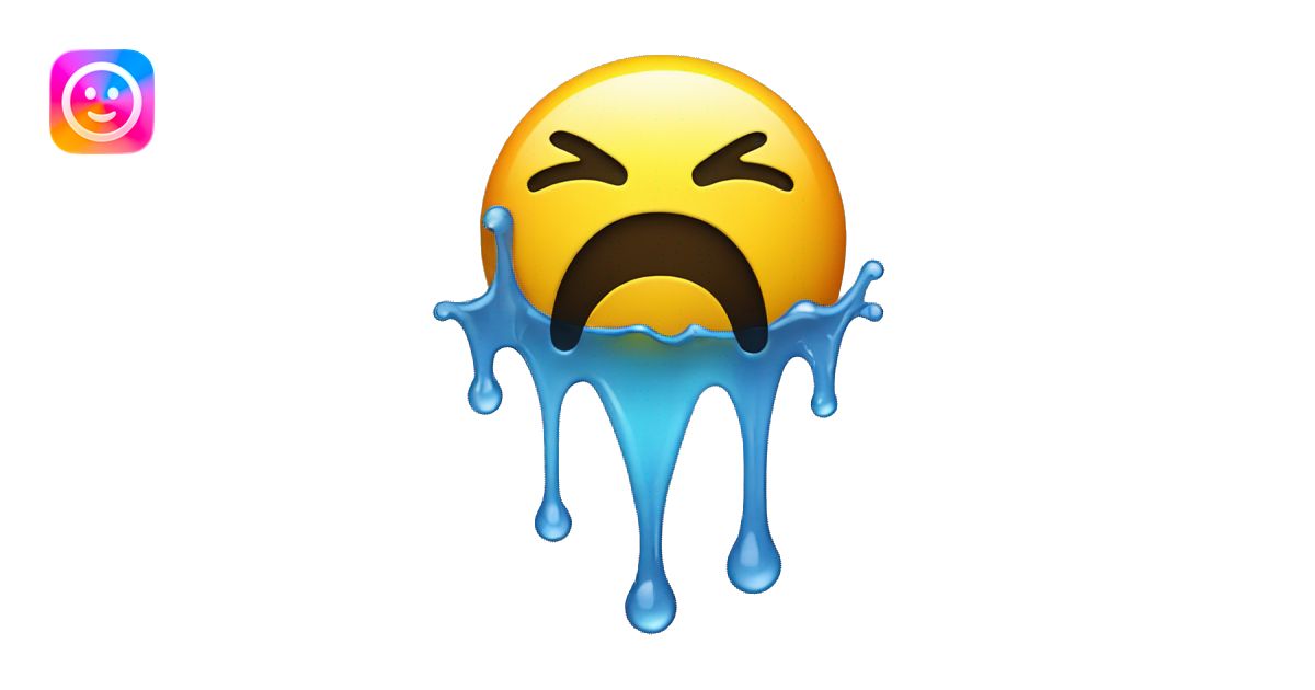 drippy single cartoon smiley face emoji | AI Emoji Generator