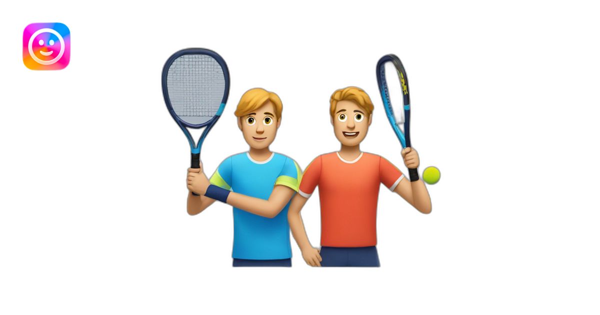 A group of four people playing padel emoji | AI Emoji Generator