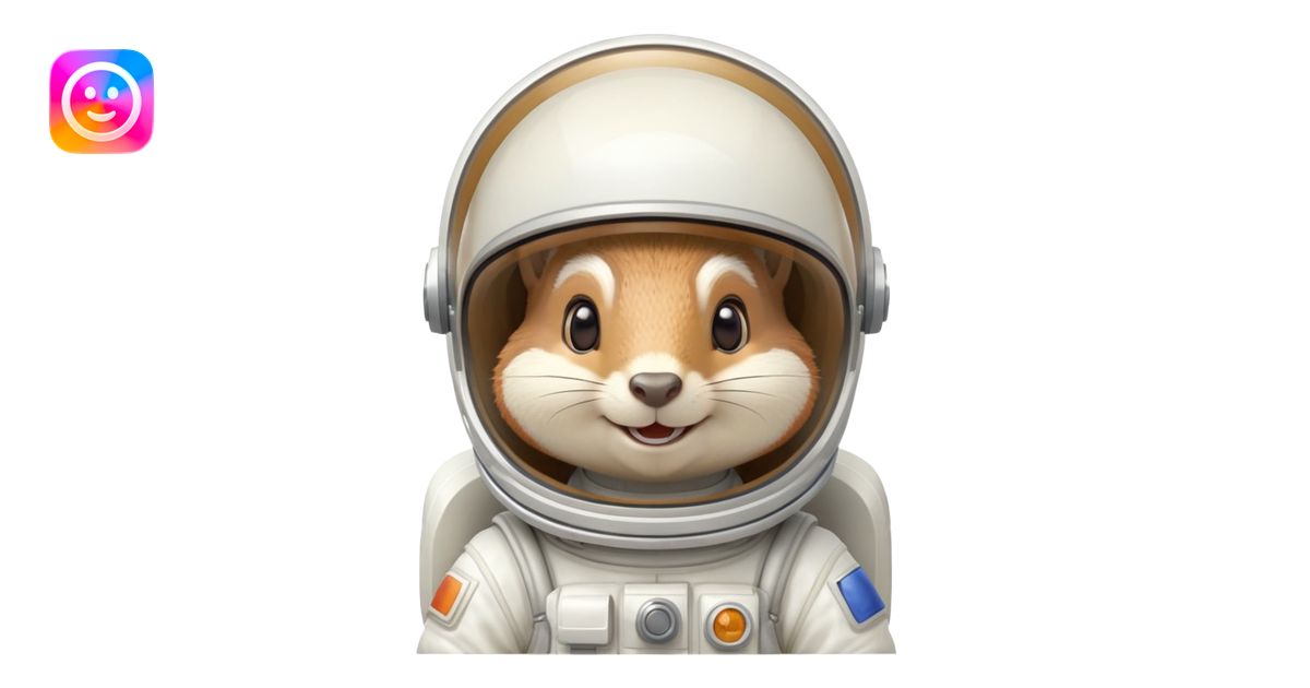 Sandy Cheeks as a squirrel in a white spacesuit helmet, smiling emoji ...
