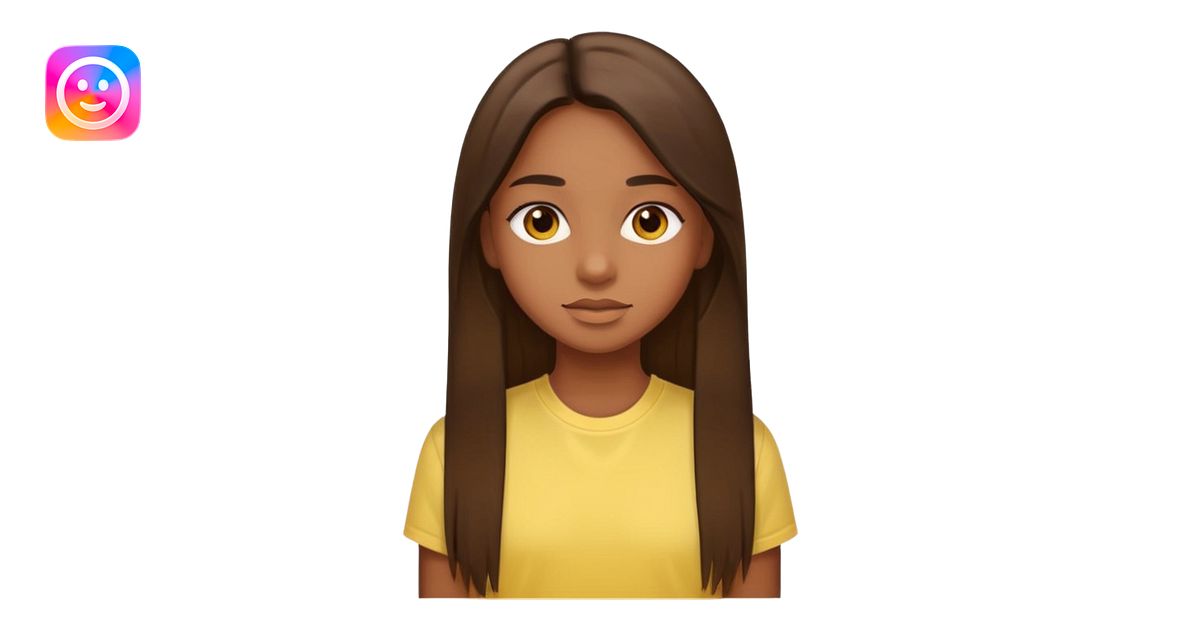 a brown skin girl with brown straight long hair with brown eyes with a ...