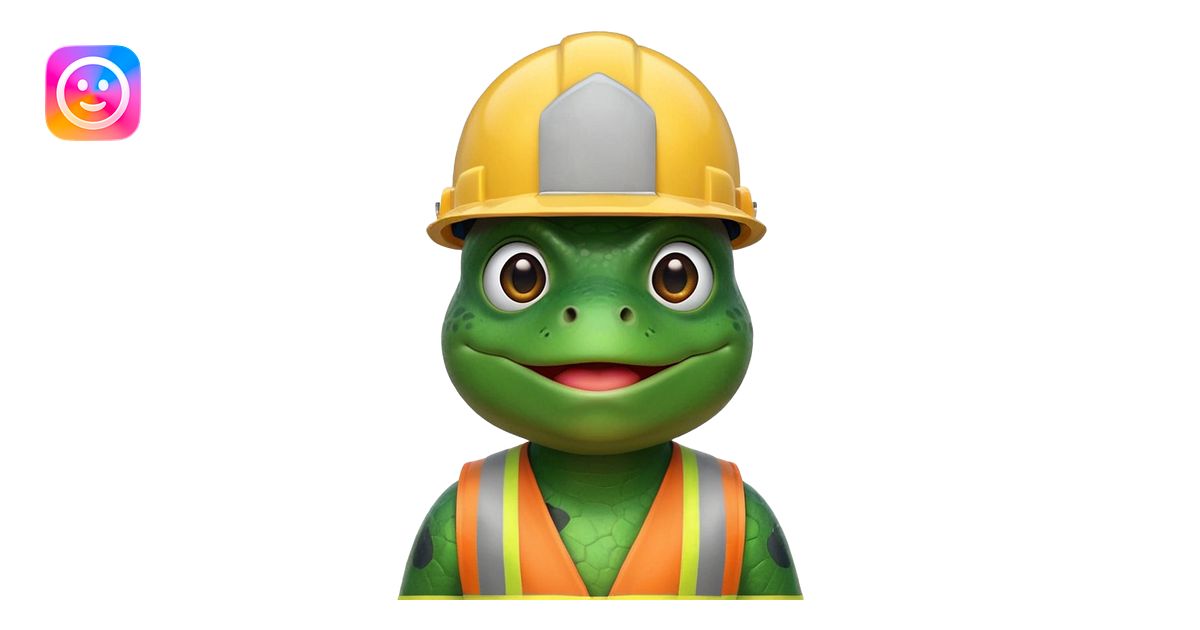 bufo (the meme frog) with construction helmet, emoji style please emoji ...
