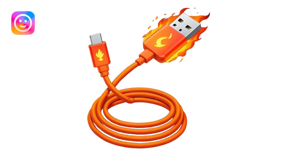 a fire usb-C cable emoji | AI Emoji Generator