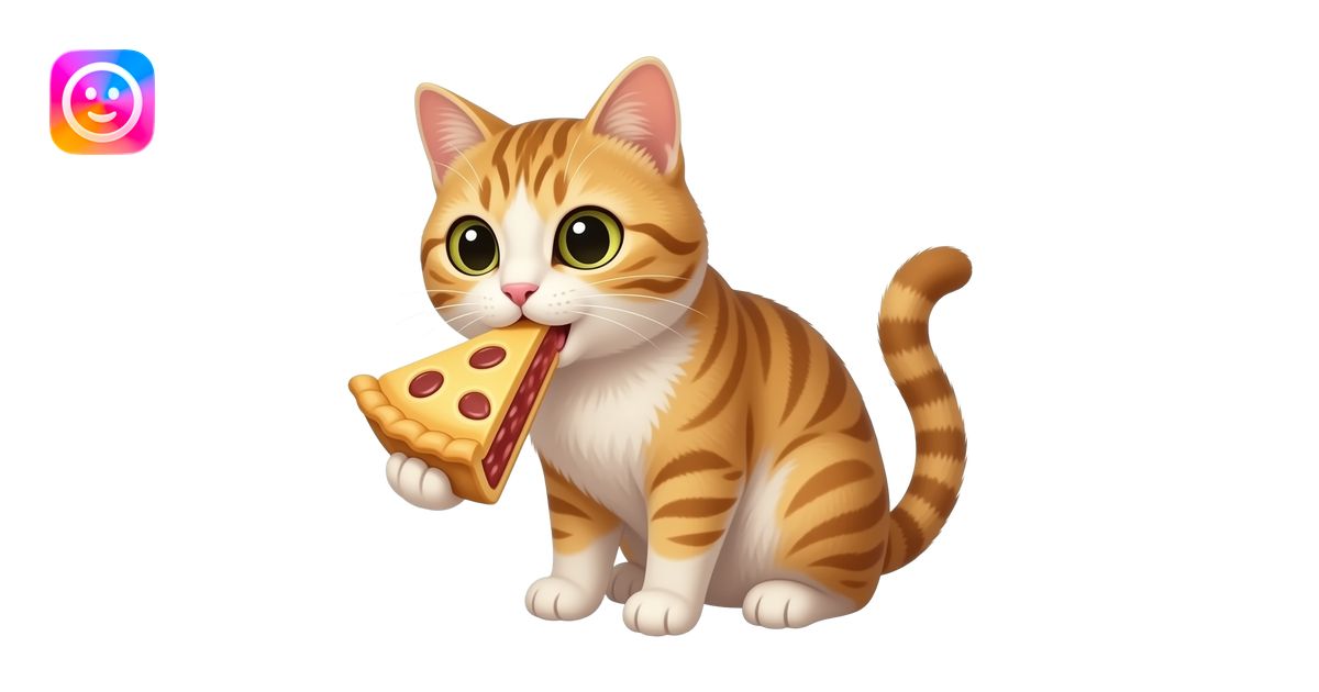 a cat eating a piece of pie emoji | AI Emoji Generator