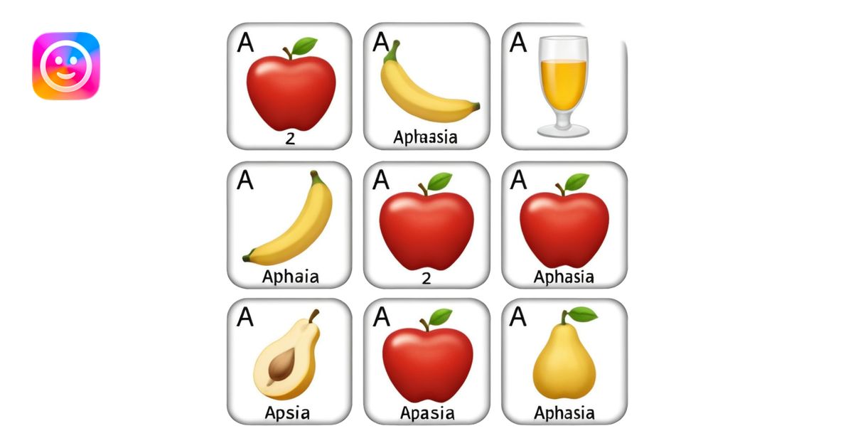 Aphasia patient cards emoji | AI Emoji Generator