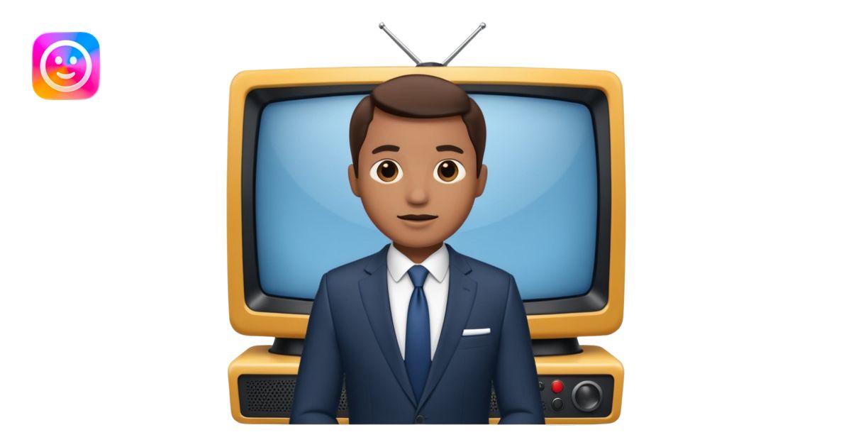 news speaker in televison studio emoji | AI Emoji Generator