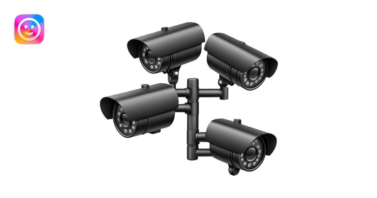 Three cctv cameras together emoji | AI Emoji Generator