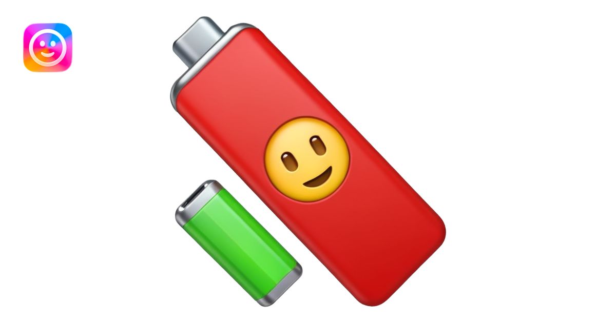I want a emoji of low battery ang high battery, the low battery's ...