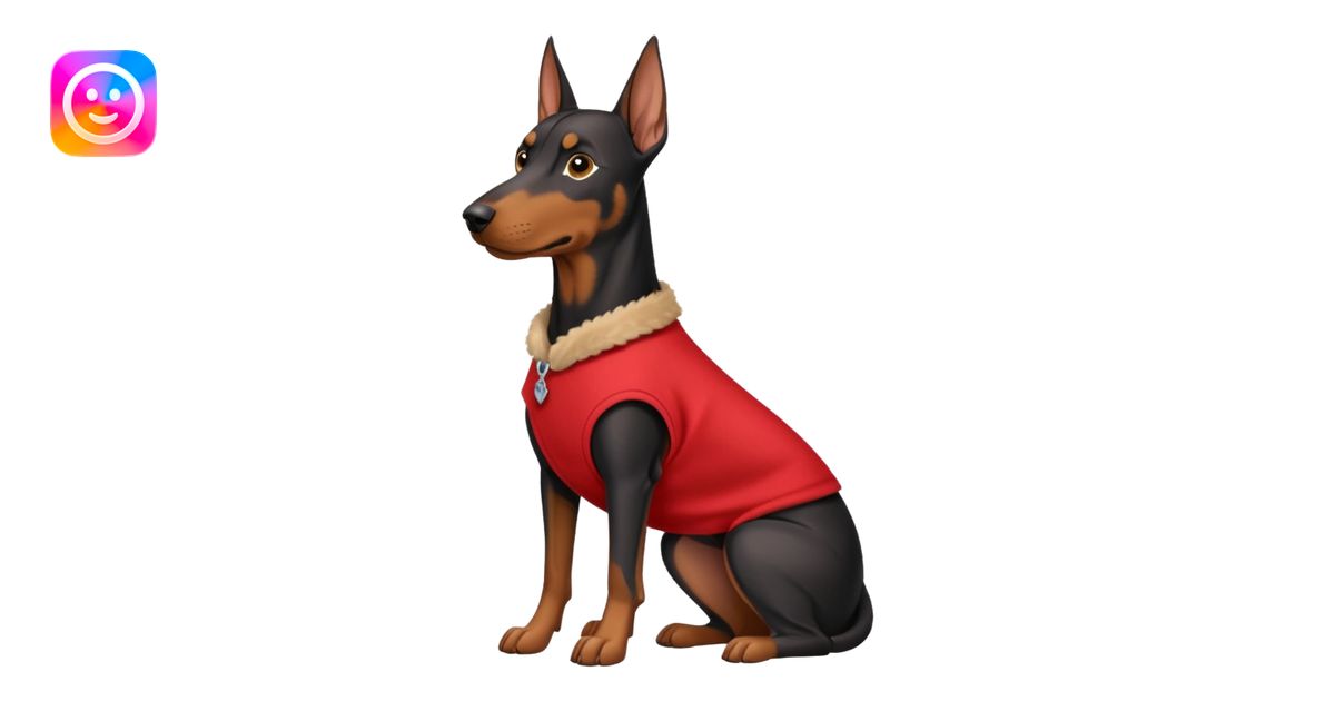 Doberman with clothes on emoji | AI Emoji Generator