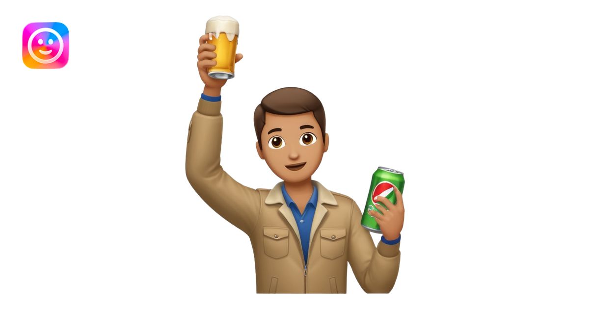 throwing beer can with the arm up in the air emoji | AI Emoji Generator