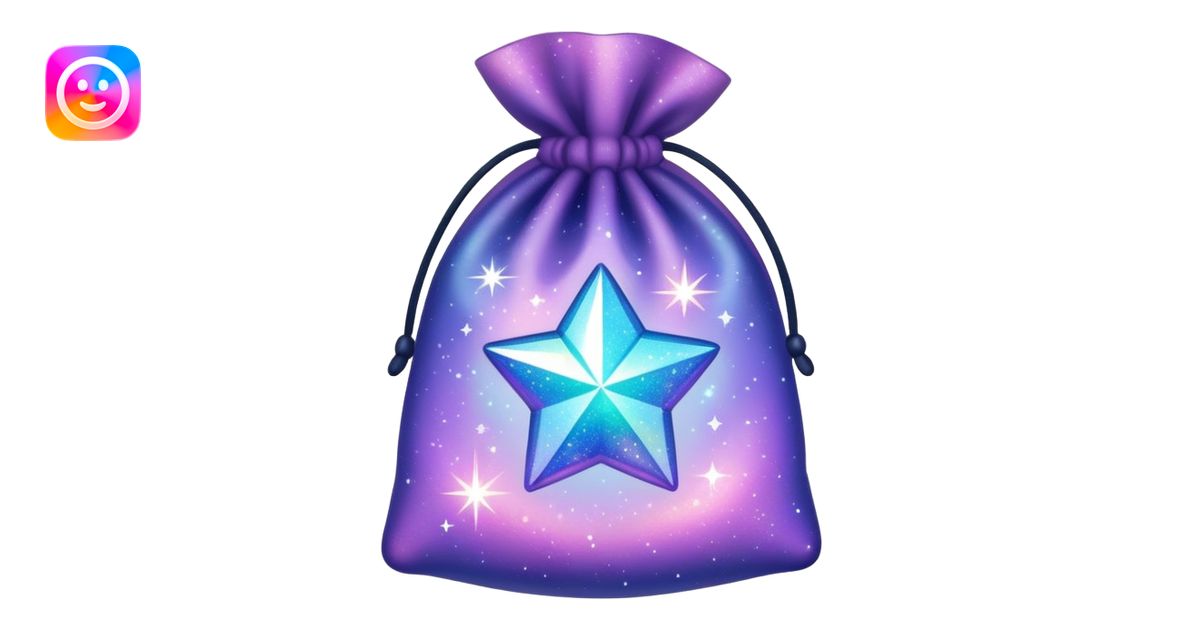 small pouch filled with stardust emoji | AI Emoji Generator