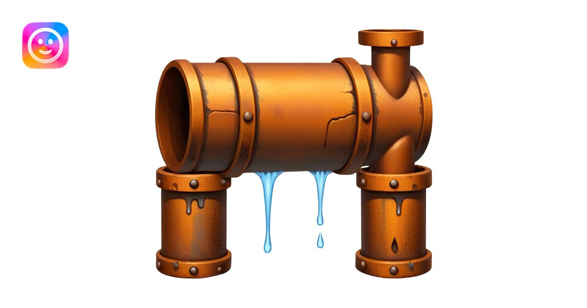 sewer steel pipe with leaking water emoji | AI Emoji Generator