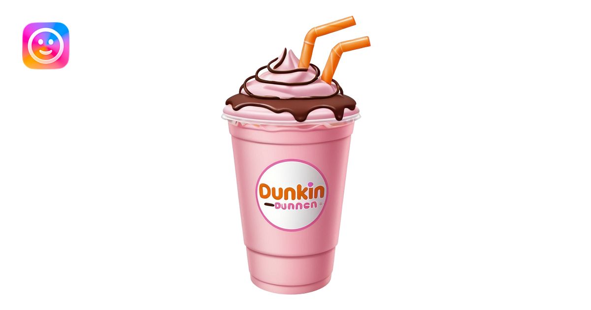 Light pink Dunkin refresher with chocolate cold foam melting into drink ...