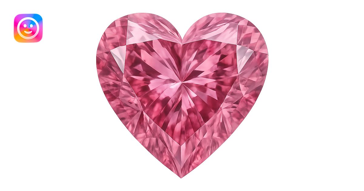 pink heart diamon , remove background image | AI Emoji Generator