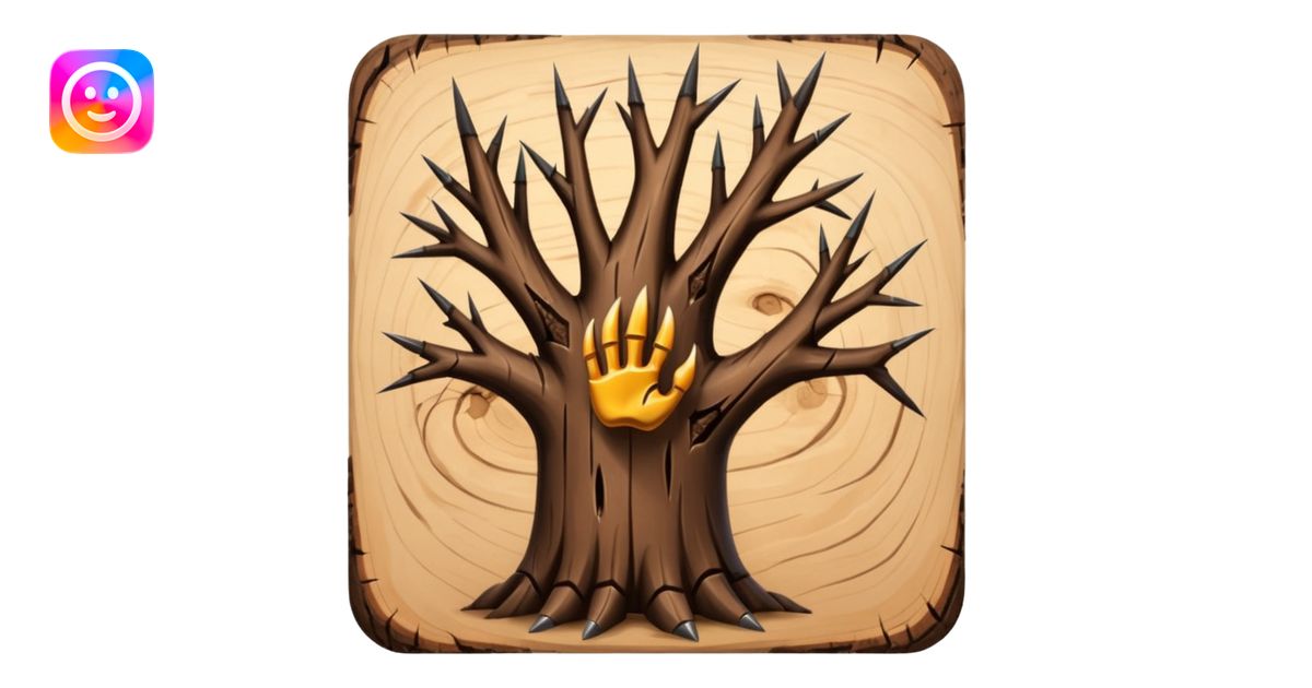 claw print with nails on tree emoji | AI Emoji Generator