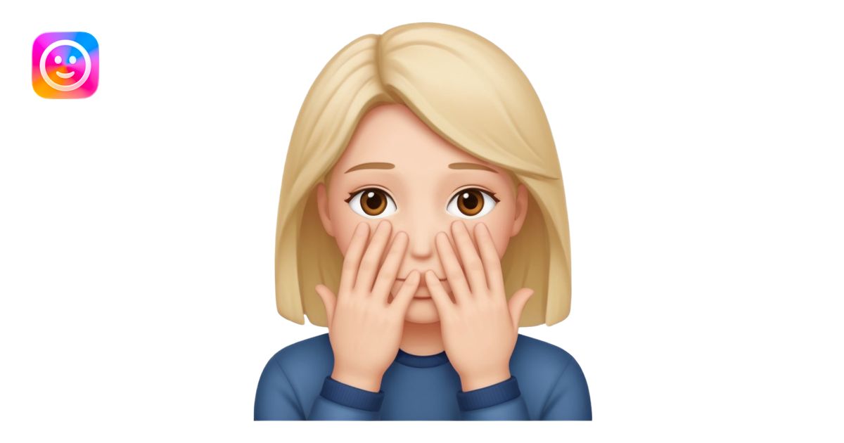 Standard smiley emoji blushing and hiding face with hands emoji | AI ...