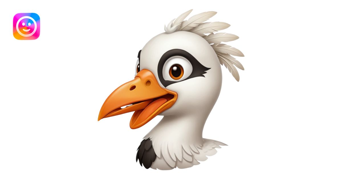 Silly Goose, holding knife in mouth emoji | AI Emoji Generator