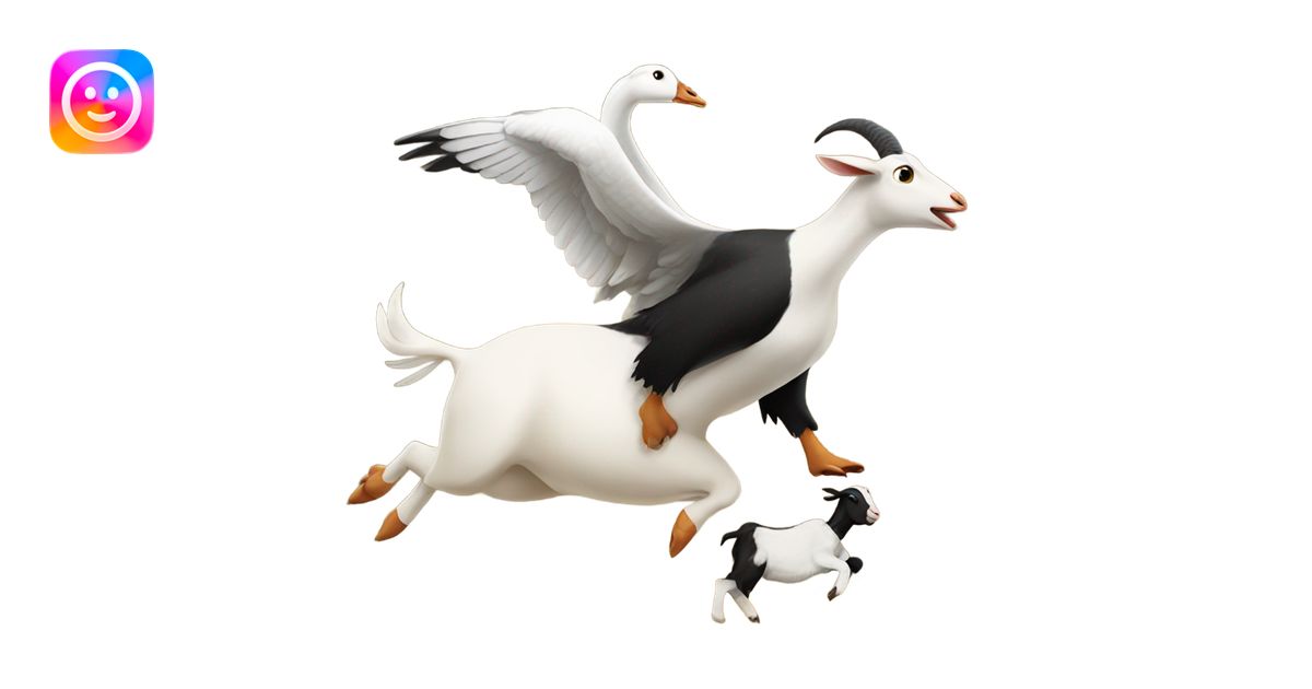 Goose chasing goat emoji | AI Emoji Generator