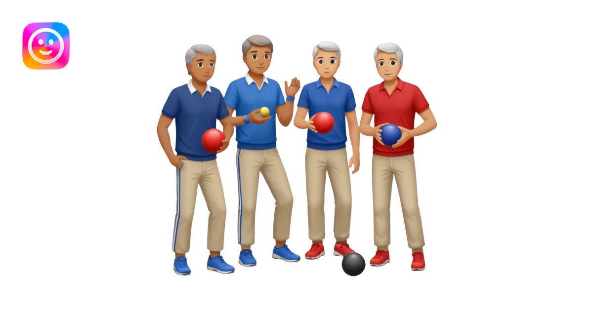 French guys and girls playing petanque emoji | AI Emoji Generator