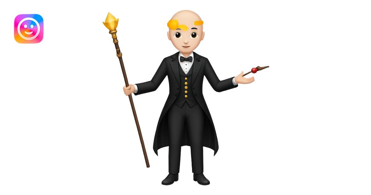 magician with stick bald emoji | AI Emoji Generator