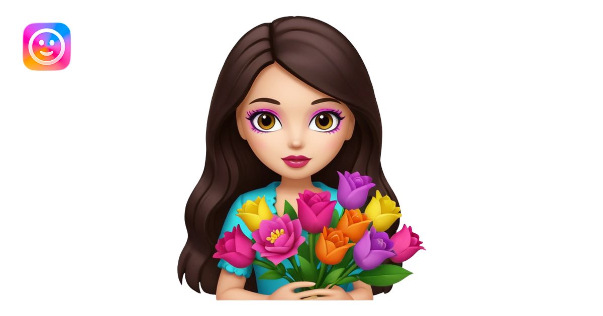 pretty bratz doll with makeup , long dark brown hair holding big ...