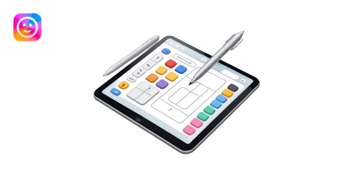 "Create an emoji for UX/UI design. Show a wireframe or user interface ...