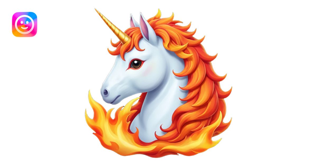 Fire Unicorn emoji | AI Emoji Generator