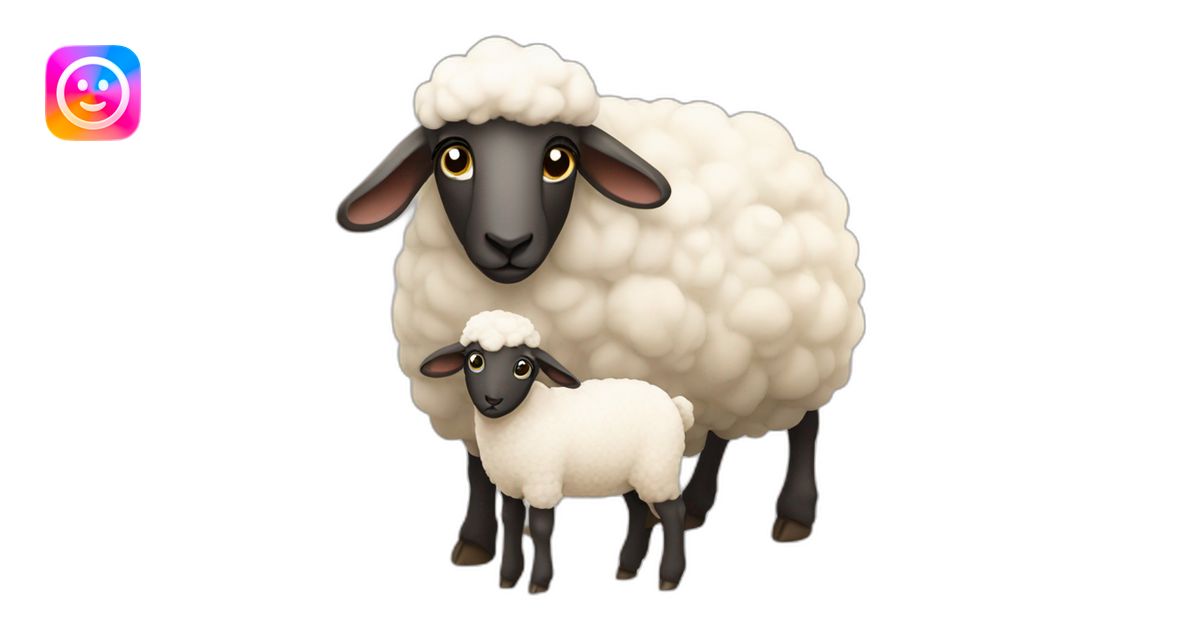 Sheep with his baby emoji | AI Emoji Generator