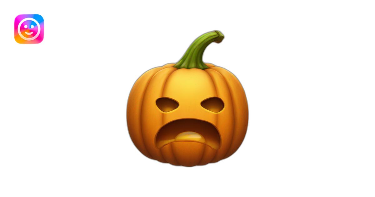 A sweating pumpkin emoji | AI Emoji Generator