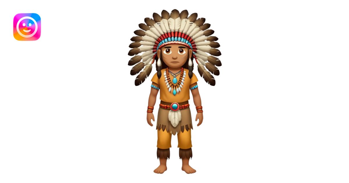 The full body of A native American Indian chief from the 1800s emoji ...