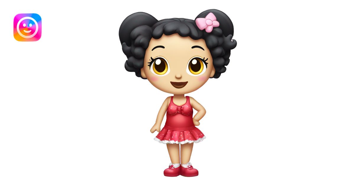 Betty boop dressed as hello kitty emoji | AI Emoji Generator