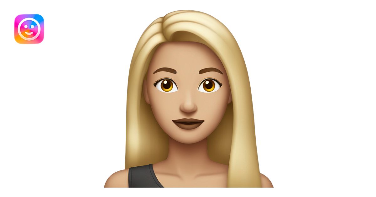 Beautiful woman with straight dirty blonde hair and pretty makeup emoji ...