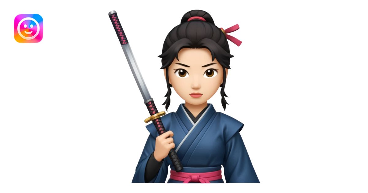 lady samurai holding with katana emoji | AI Emoji Generator